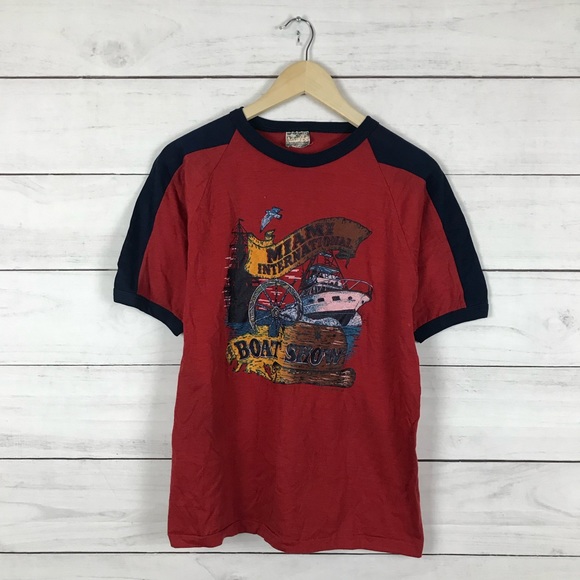 Vintage | Tops | Vintage 97s Miami Boat Show Tshirt | Poshmark